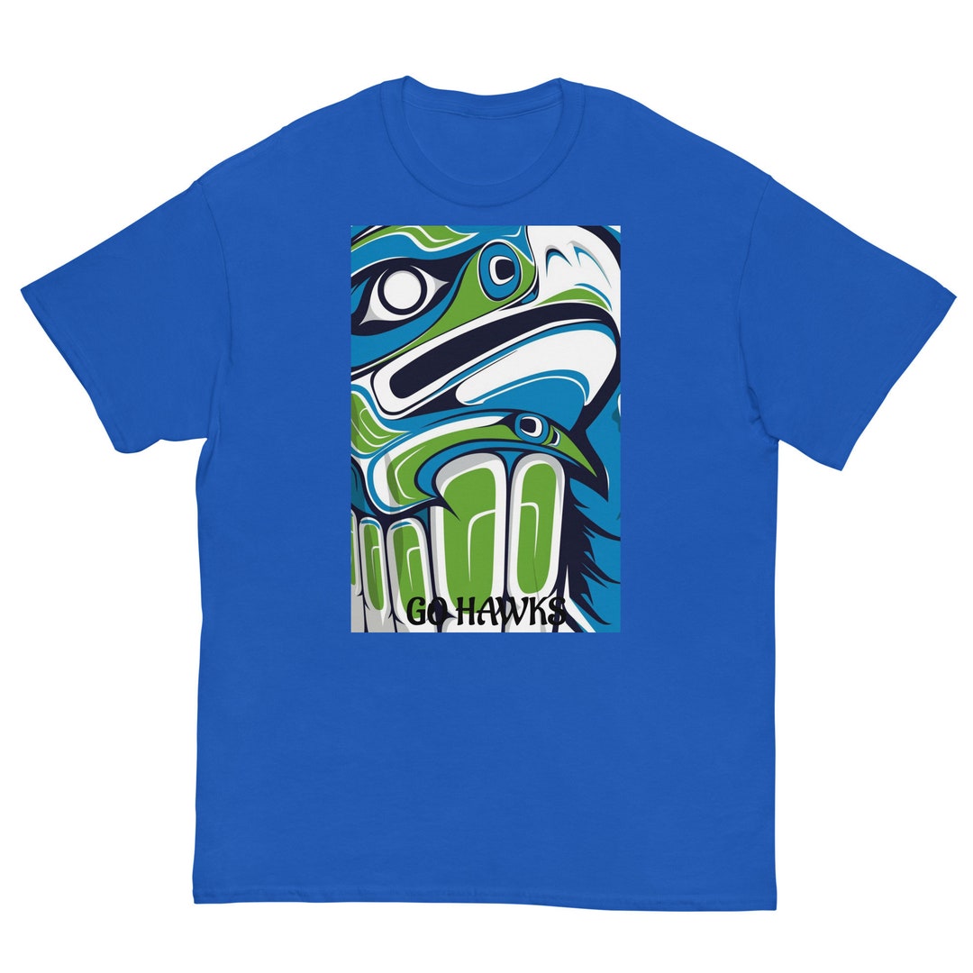 Men's Classic Tee Seattle Seahawks ,the Eagle, Native Art , ( Totem ...