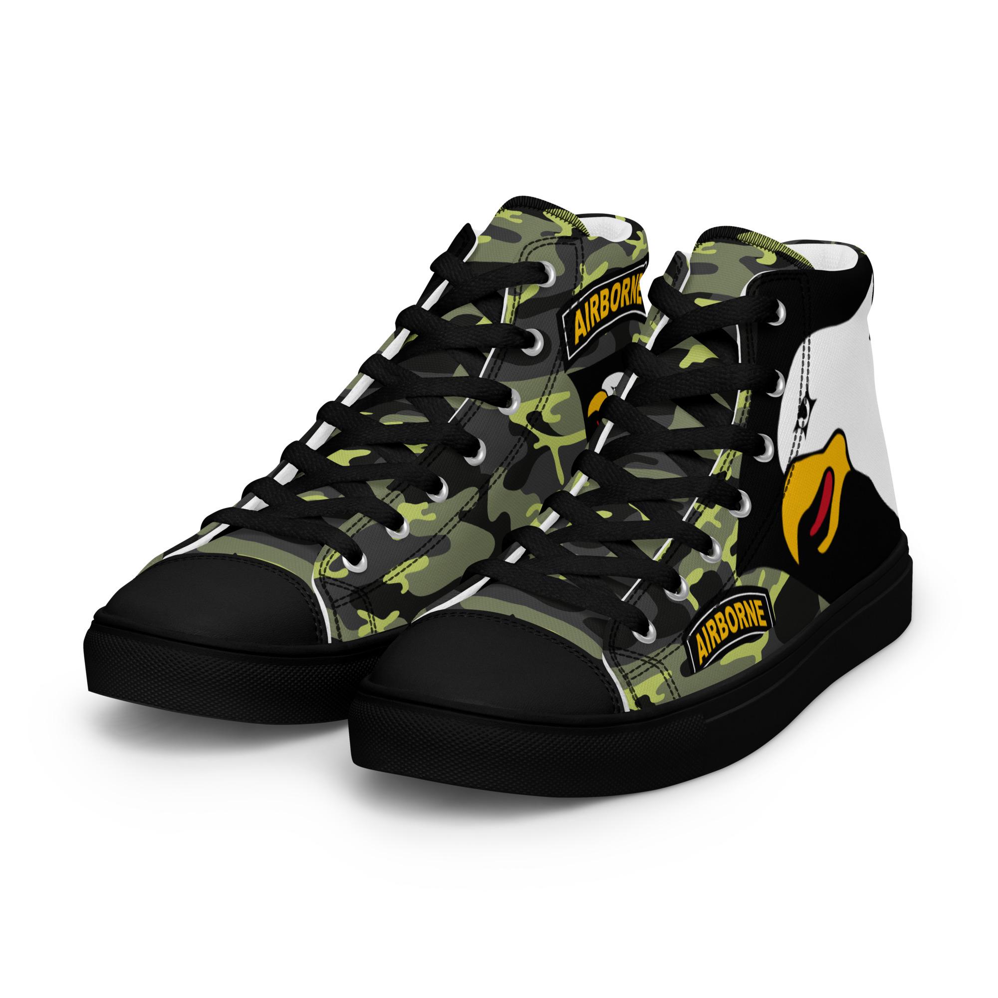 Airborne Military Colors Men’s High Top Canvas Camo Shoes 101st ...