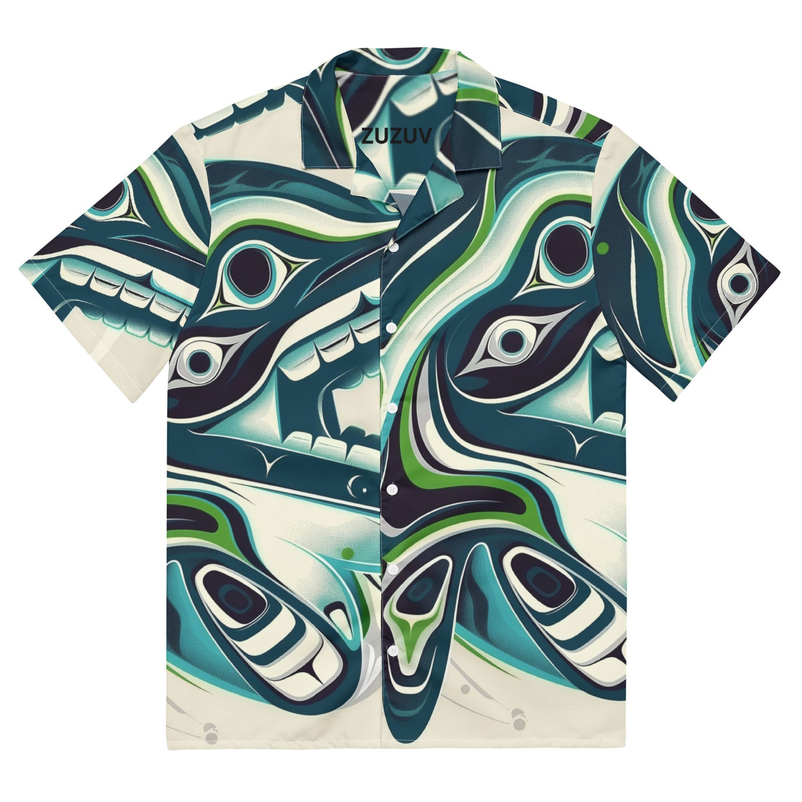 Button Shirt Vancouver Canuck Cocktail Shirt, Native Art, Orca Print ...