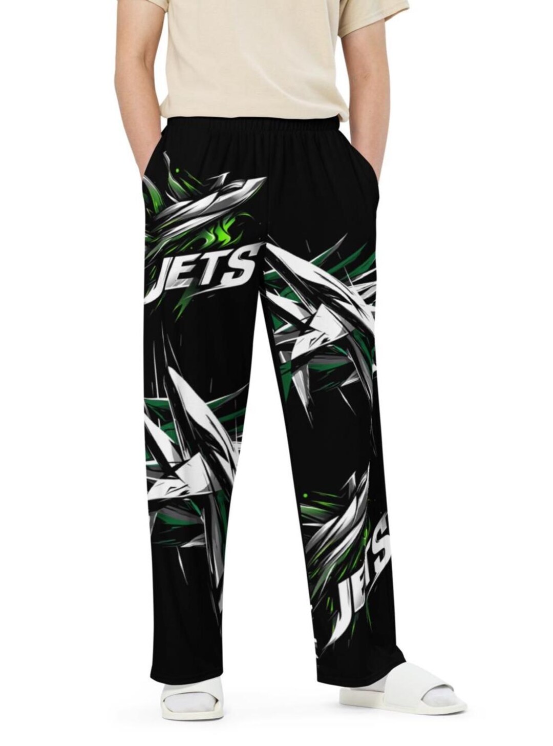New York Fan Pants, Football Inspired Wide-leg Pajama Pants - Etsy