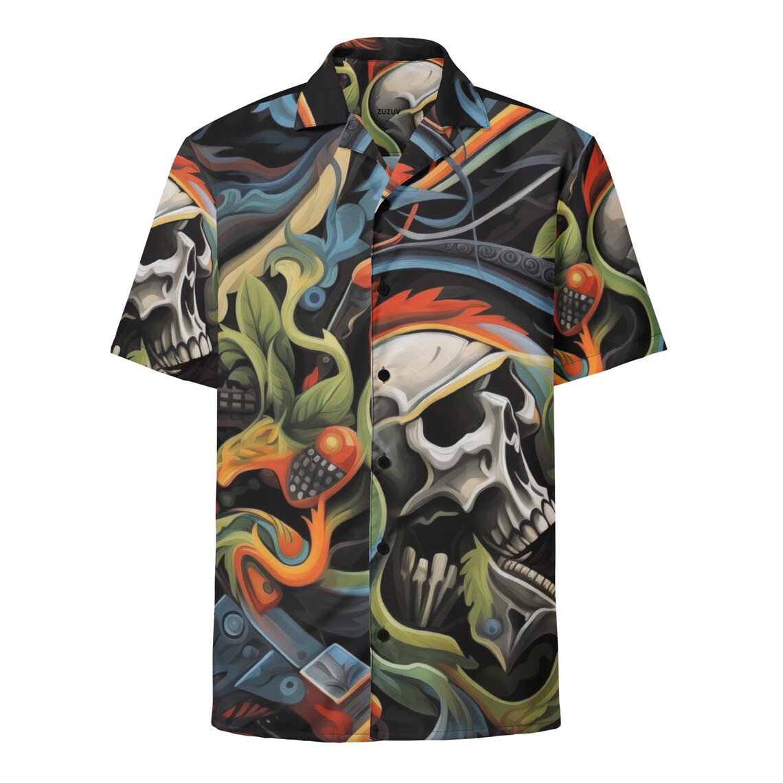 Unisex Button Shirt TATTOO Design ,modern Art, Design Tropical Shirts ...