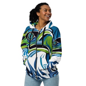 Zip Hoodie , Seattle Seahawks ,native Art , Sportswear , - Etsy