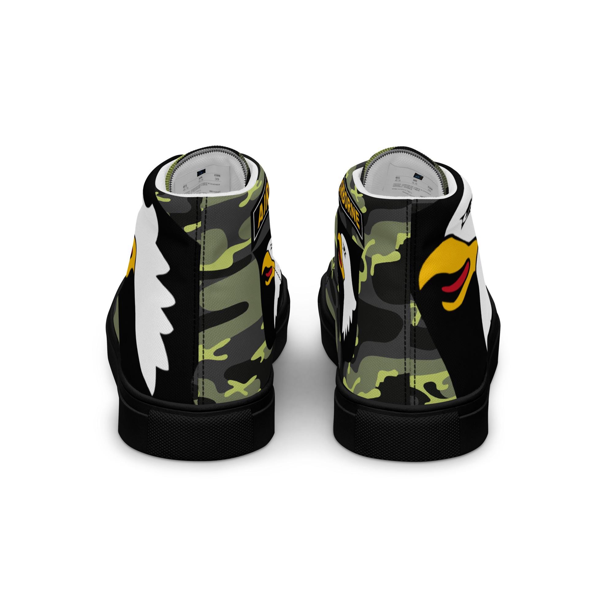 Airborne Military Colors Men’s High Top Canvas Camo Shoes 101st ...