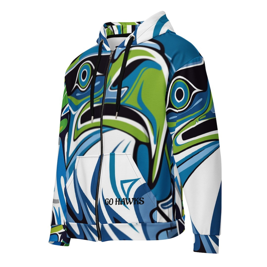 Zip Hoodie , Seattle Seahawks ,native Art , Sportswear , - Etsy