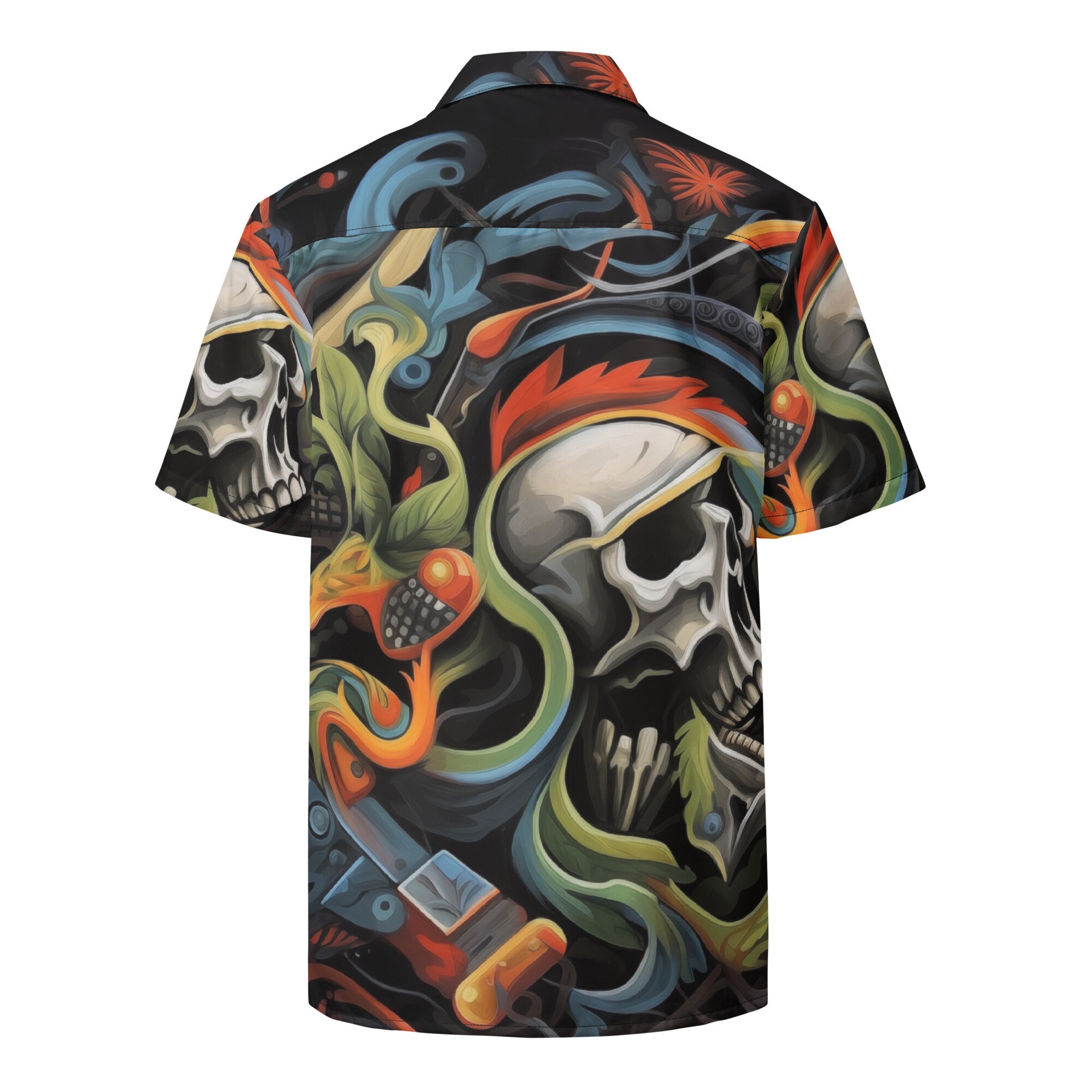 Unisex Button Shirt TATTOO Design ,modern Art, Design Tropical Shirts ...