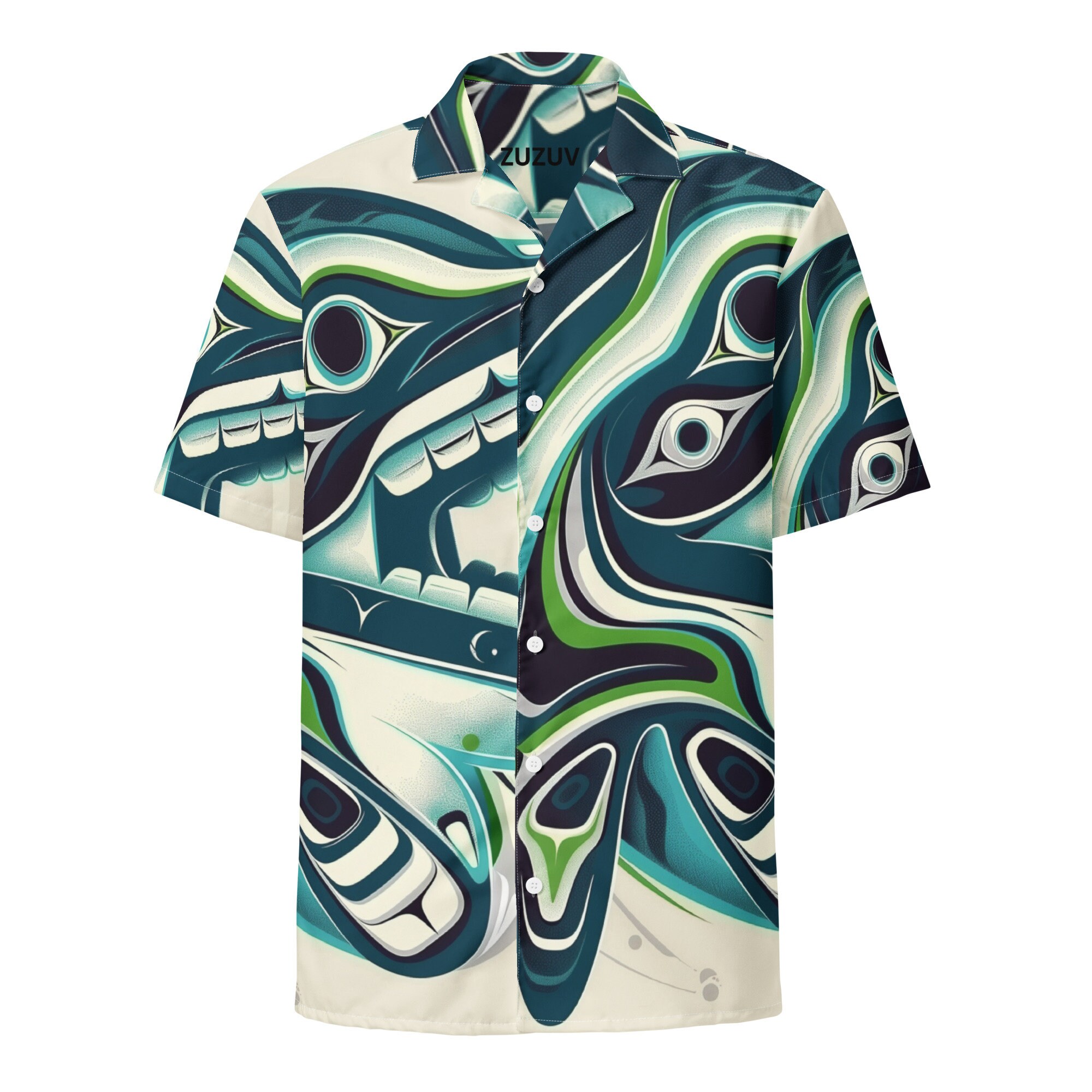 Button Shirt Vancouver Canuck Cocktail Shirt, Native Art, Orca Print ...