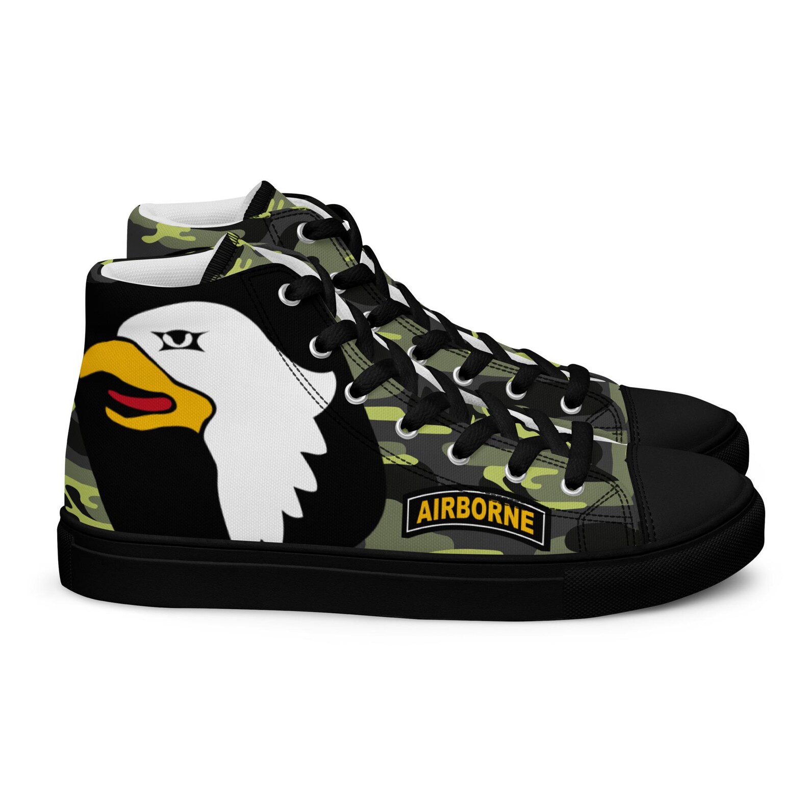 Airborne Military Colors Men’s High Top Canvas Camo Shoes 101st ...