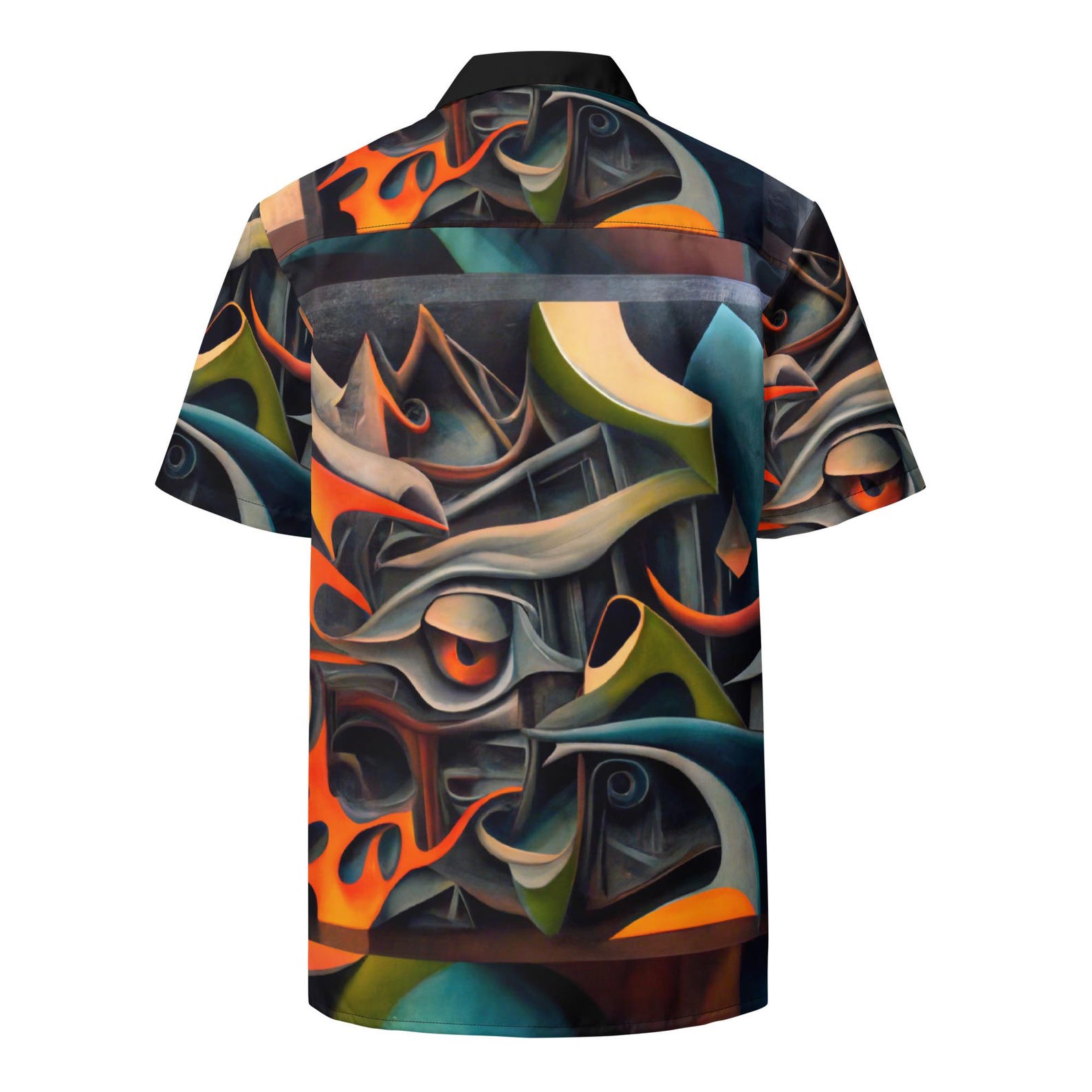 Club Button Shirt Abstract Art Inspired Tropical Shirts Modern Art ...