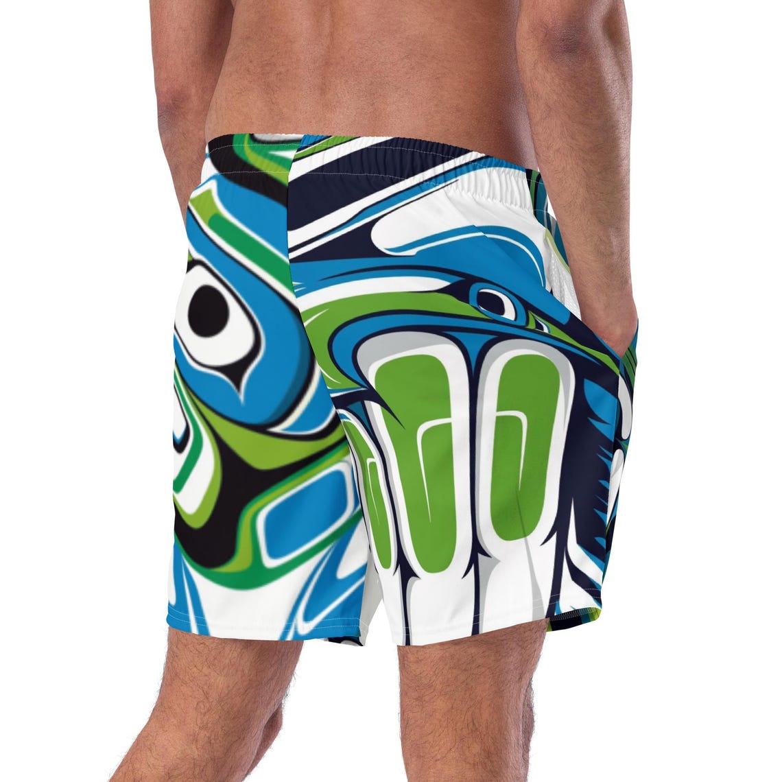 Men's Swim Trunks SEATTLE SEAHAWKS Colors Inspired by Native Art and a ...
