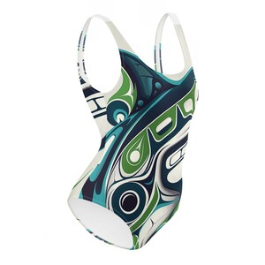 Orca One-piece Swimsuit, Native Art, Canuck Colors - Etsy