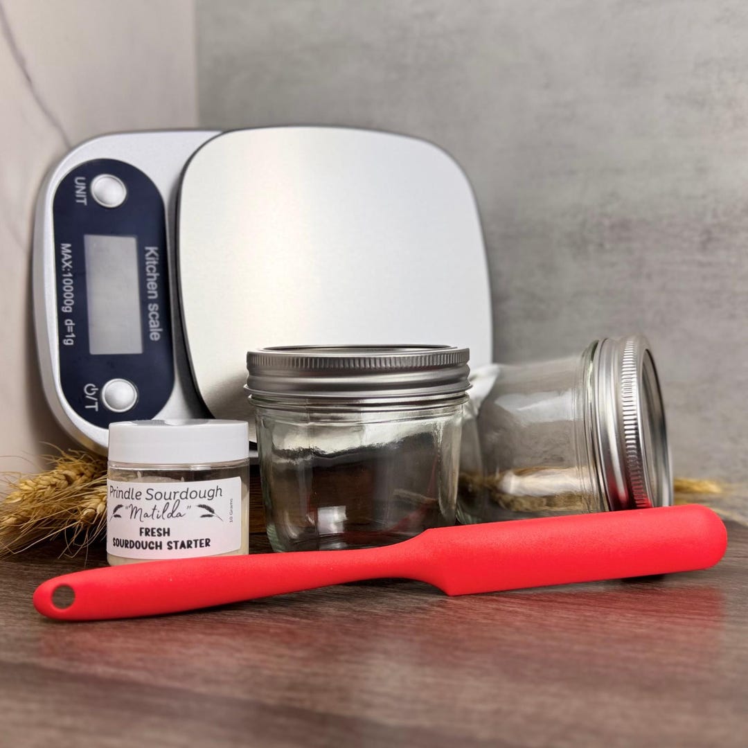 Sourdough Starter Kit, "matilda" Fresh Live Sourdough Starter, Glass ...