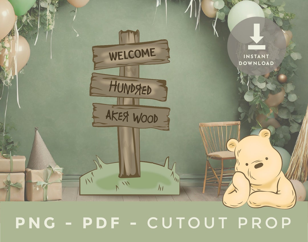 Digital Direction Arrow Signs / Printable File / Classic Winnie the ...