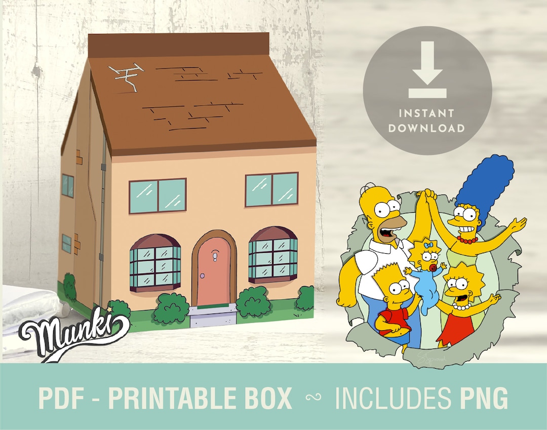 Simpsons House Printable Box, Homero PNG Downloadable File, PDF ...
