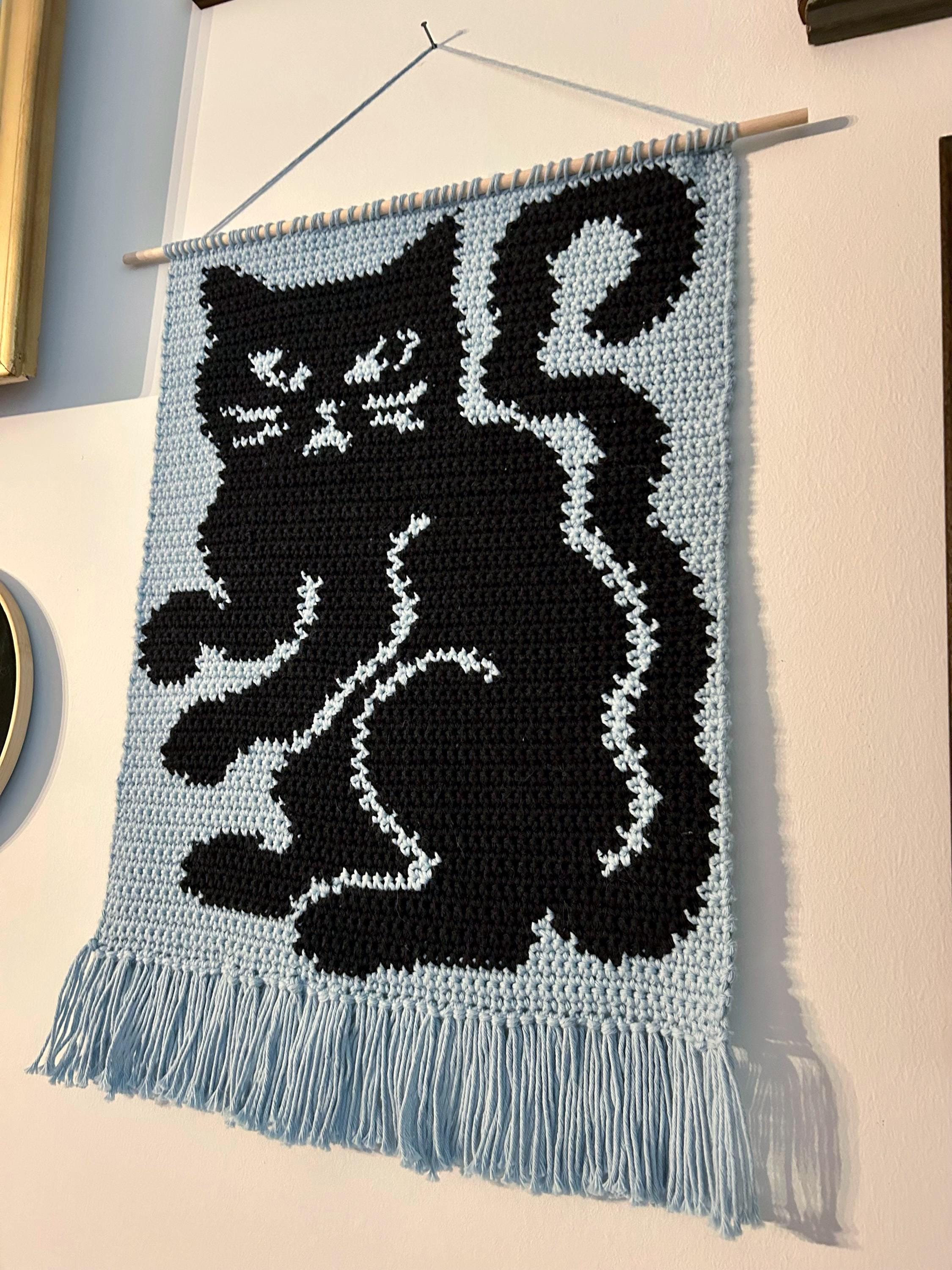 Scaredy Cat Crochet Tapestry / Wall Hanging PATTERN - Etsy