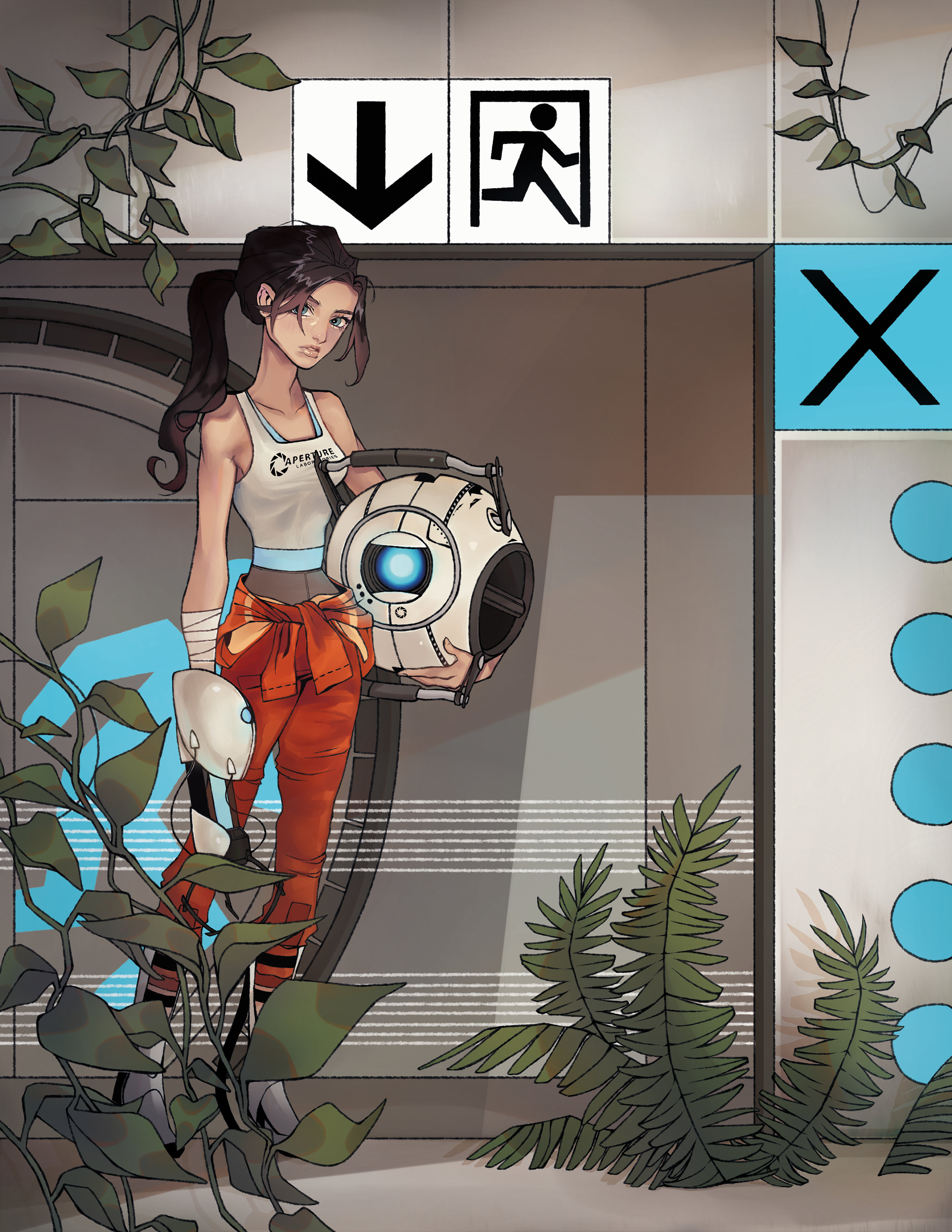 Chell and Wheatley Sticker and Print Combo / A5 Print 2 Sticker - Etsy