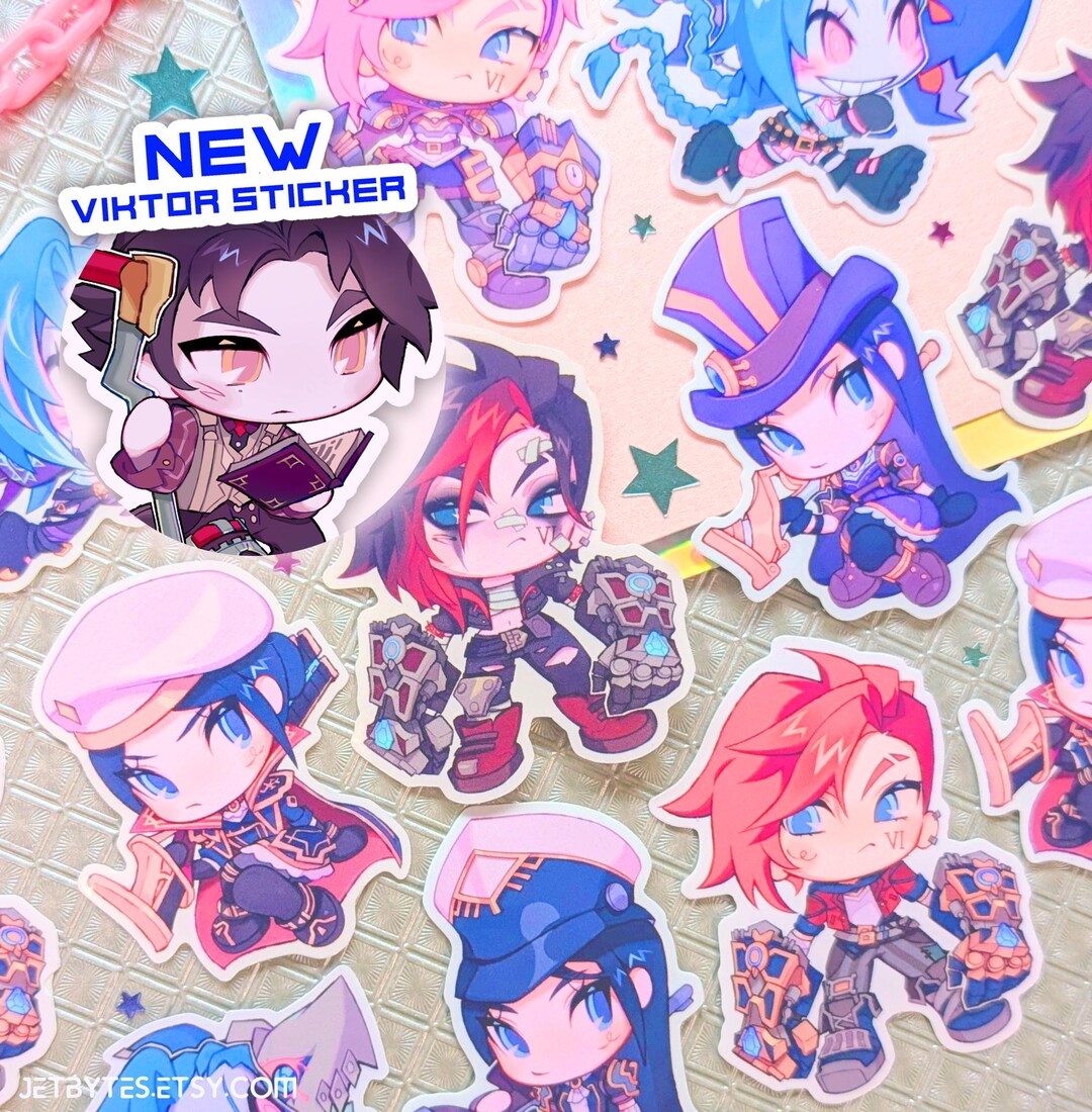 Arcane League of Legends Stickers: Jinx, Vi, Caitlyn - Chibi Style - Etsy
