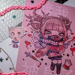 Toga Himiko Sticker and Print Combo, Hero Academia MHA Yandere A5 Print ...