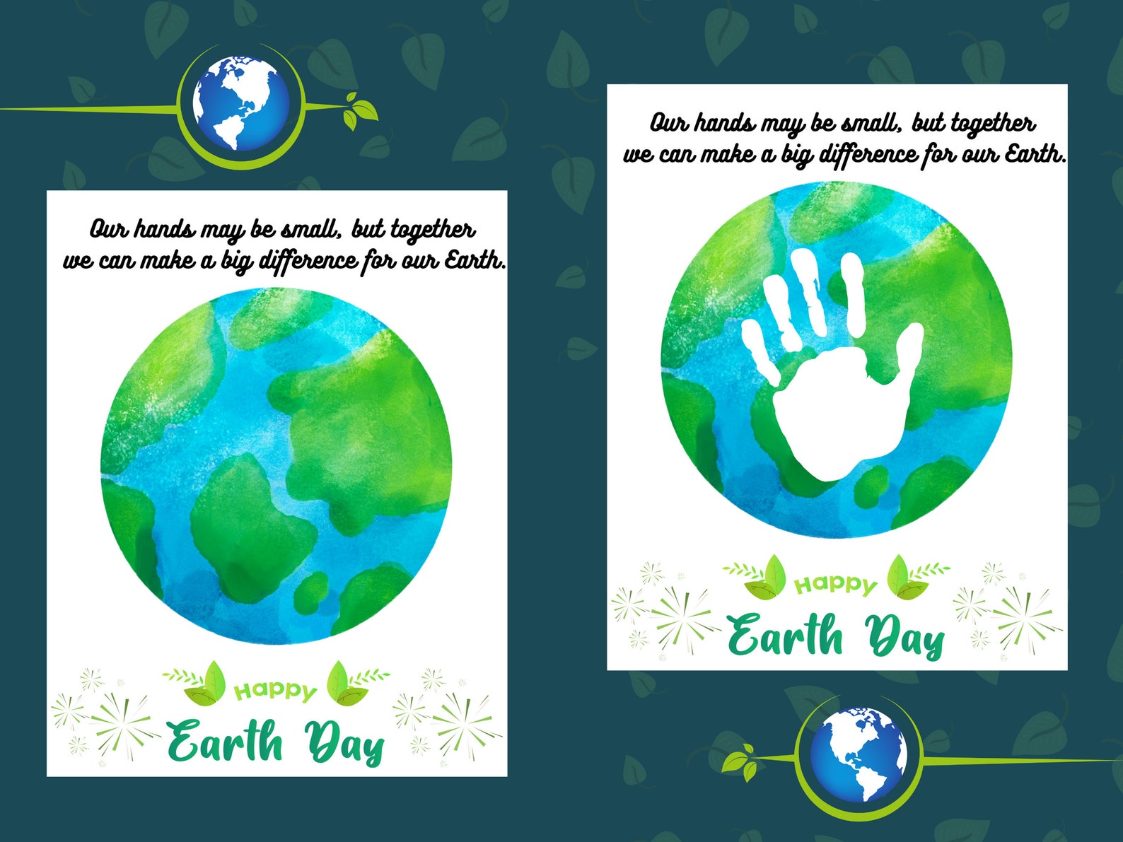 Earth Day Handprint Art, Earth Day Art for Kids , Earth Day Printable ...