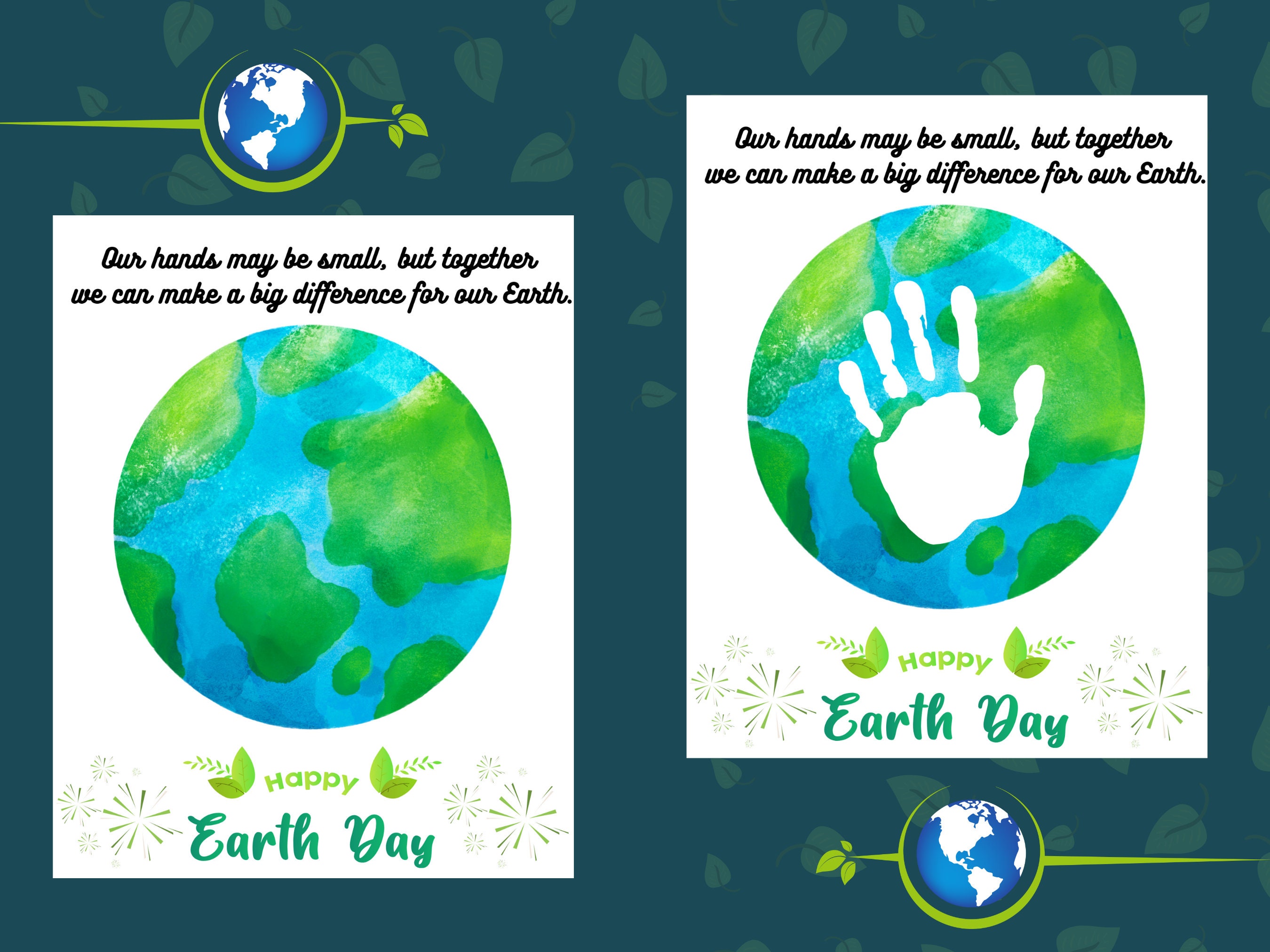 Earth Day Handprint Art, Earth Day Art for Kids , Earth Day Printable ...