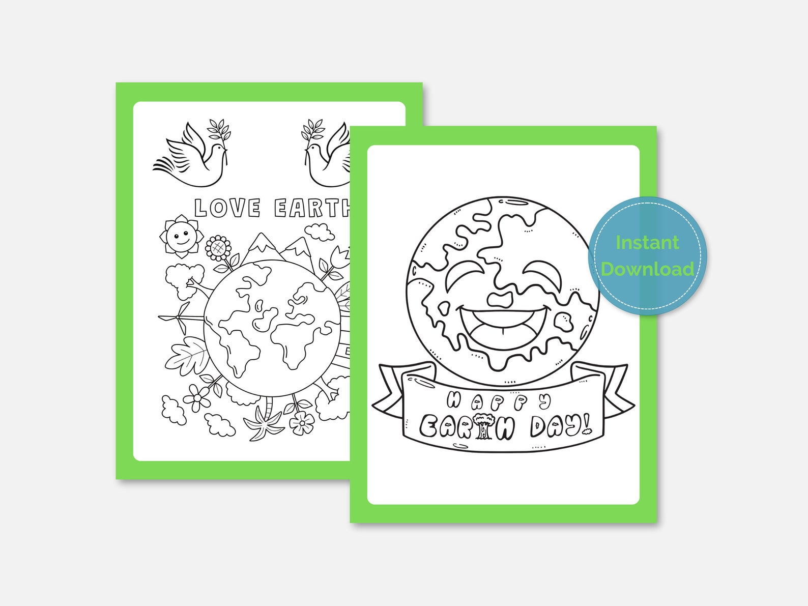 Earth Day Coloring Page, Earth Day Printable, Earth Day Sheets, Earth ...