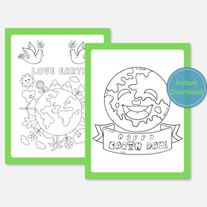 Earth Day Coloring Page, Earth Day Printable, Earth Day Sheets, Earth ...