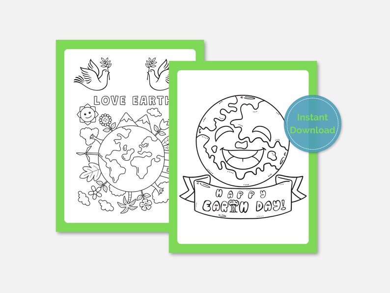 Earth Day Coloring Page, Earth Day Printable, Earth Day Sheets, Earth ...