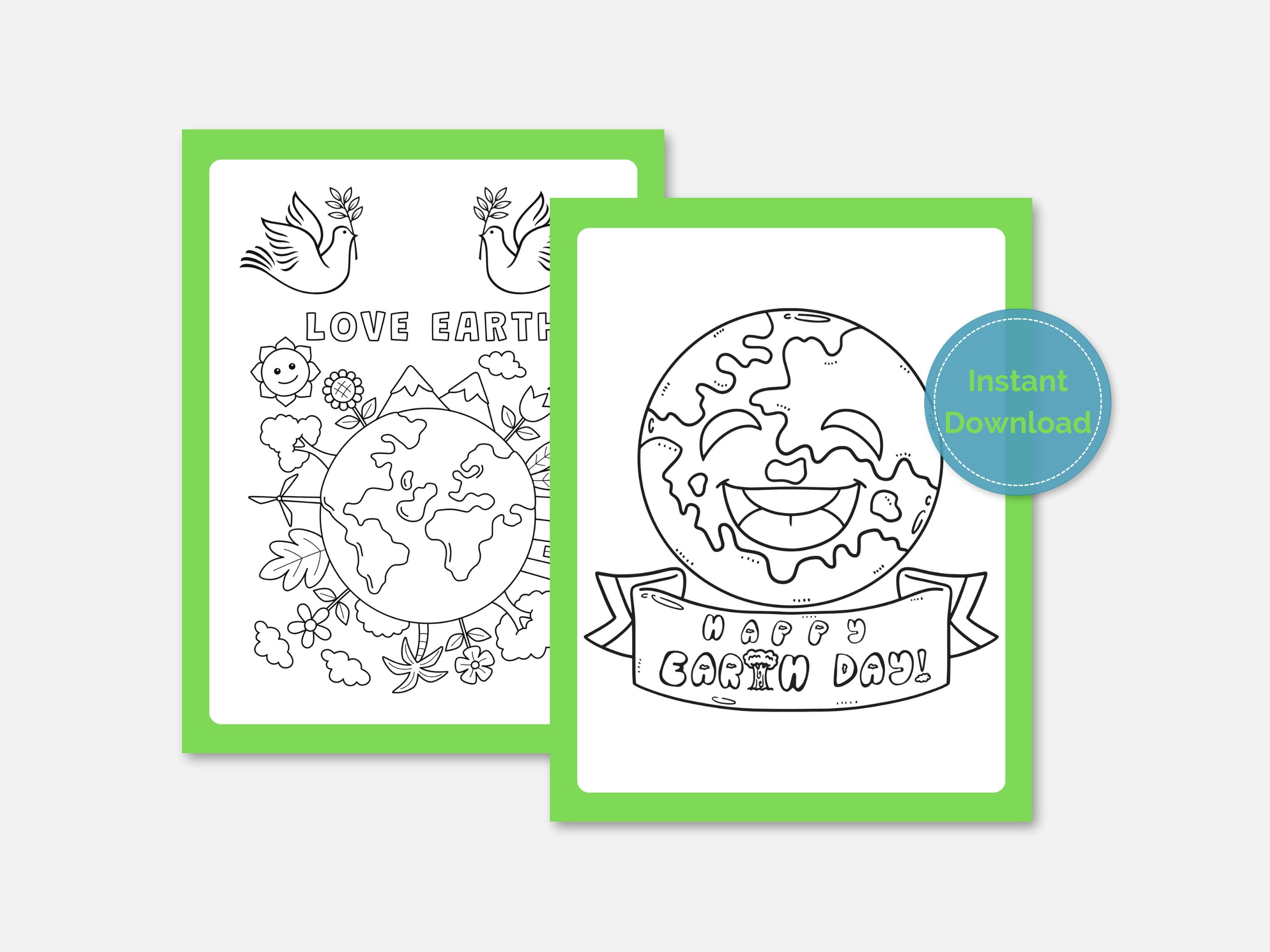 Earth Day Coloring Page, Earth Day Printable, Earth Day Sheets, Earth ...