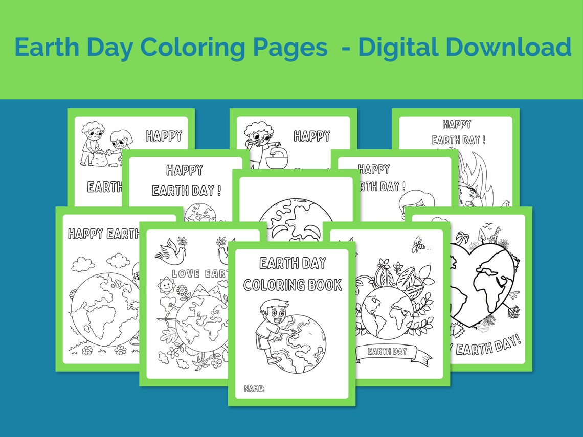 Earth Day Coloring Page, Earth Day Printable, Earth Day Sheets, Earth ...