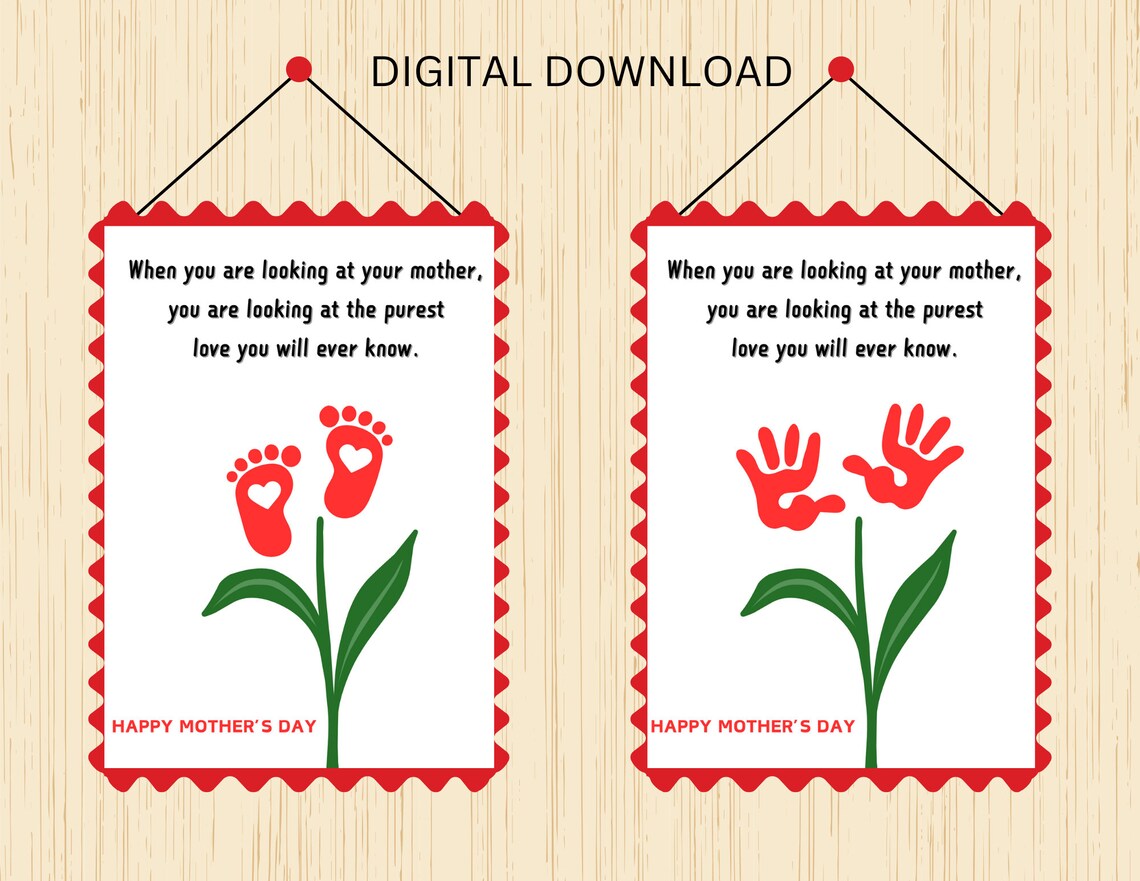 Mother's Day Printable, Mother's Day Handprint and Footprint Art ...
