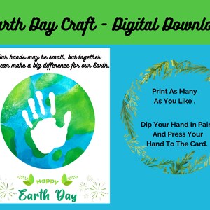 Earth Day Handprint Art, Earth Day Art for Kids , Earth Day Printable ...