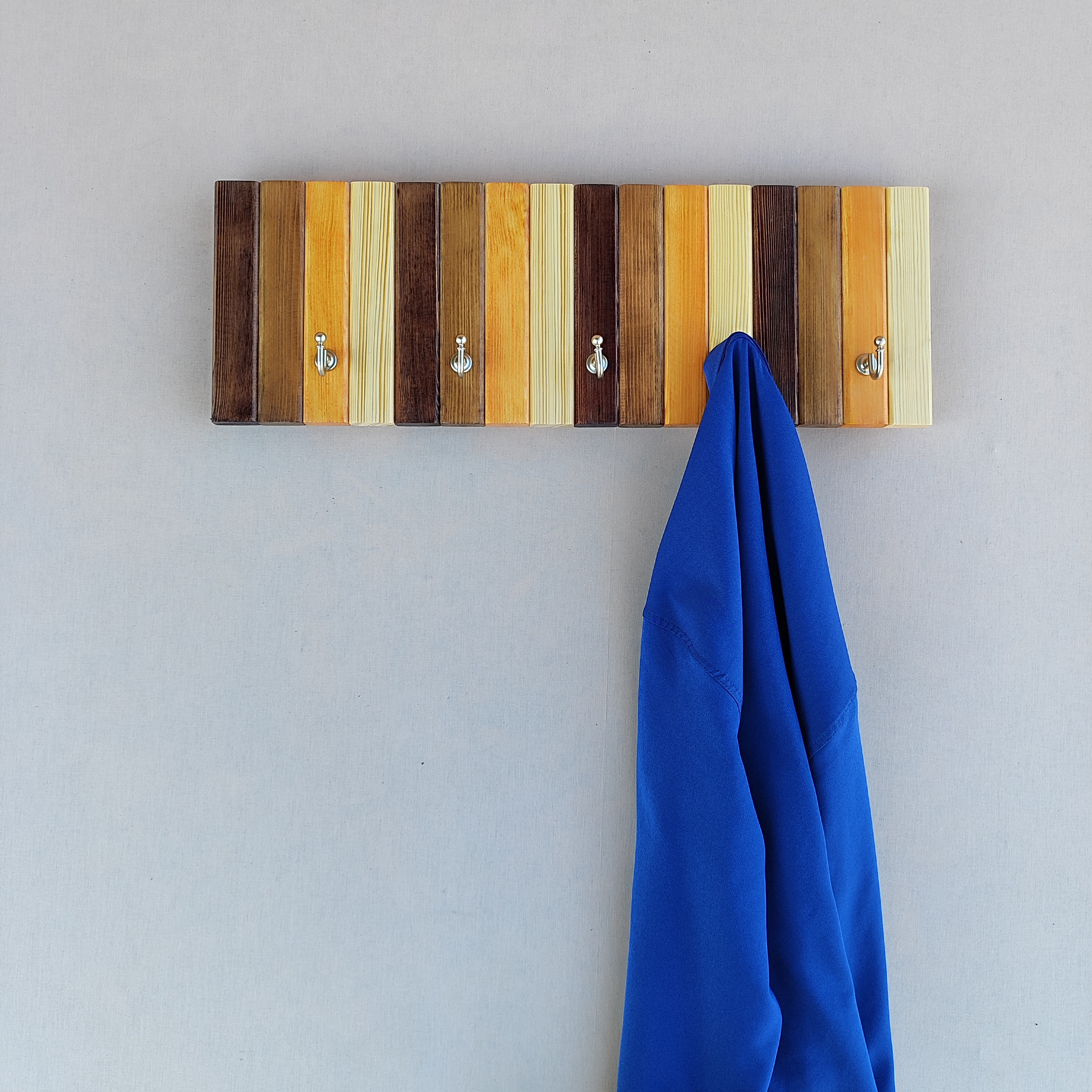 Solid Wood Wall Mounted Piano Coat Rack, Handmade Storage Rack, Wooden ...
