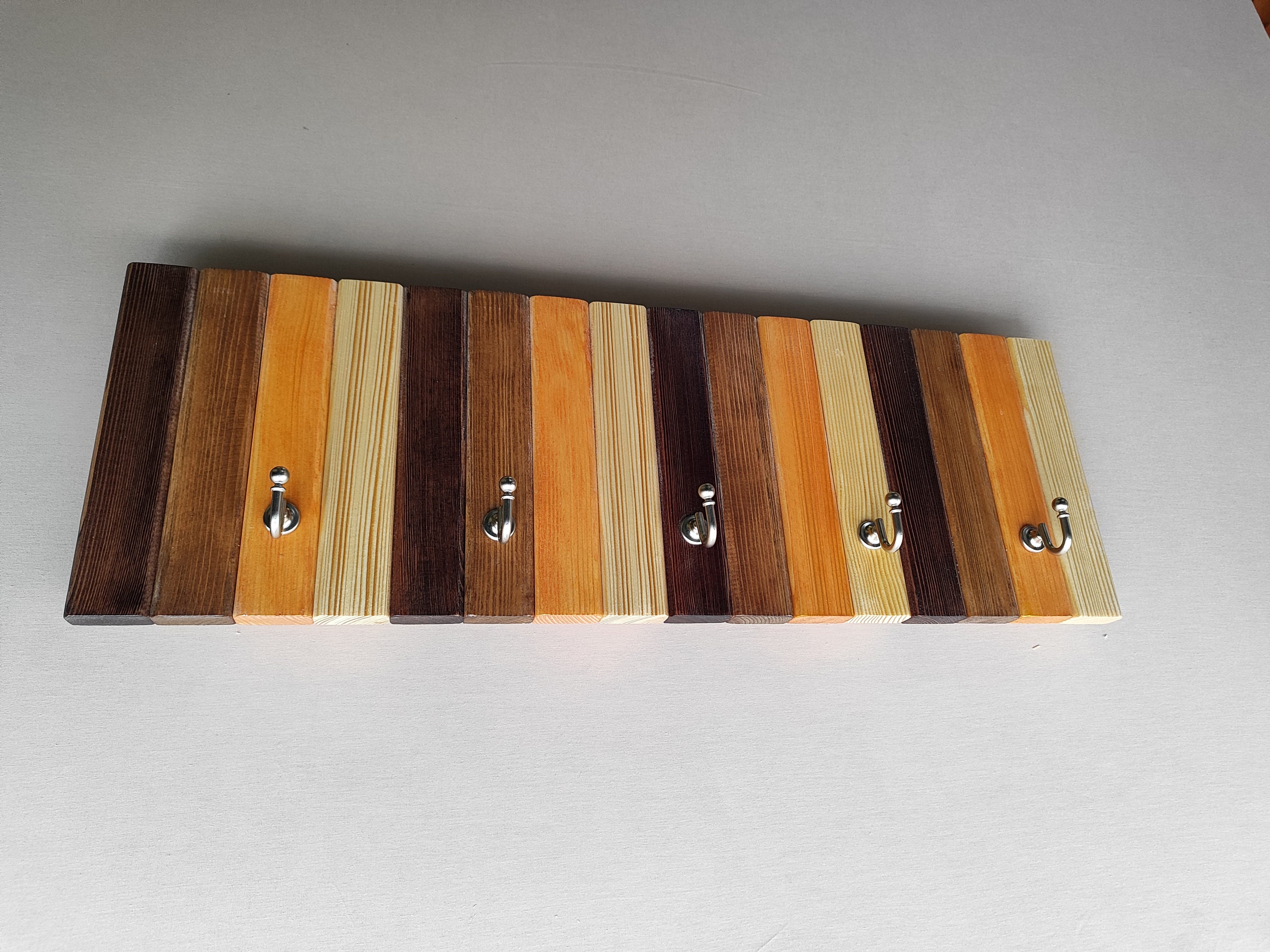 Solid Wood Wall Mounted Piano Coat Rack, Handmade Storage Rack, Wooden ...