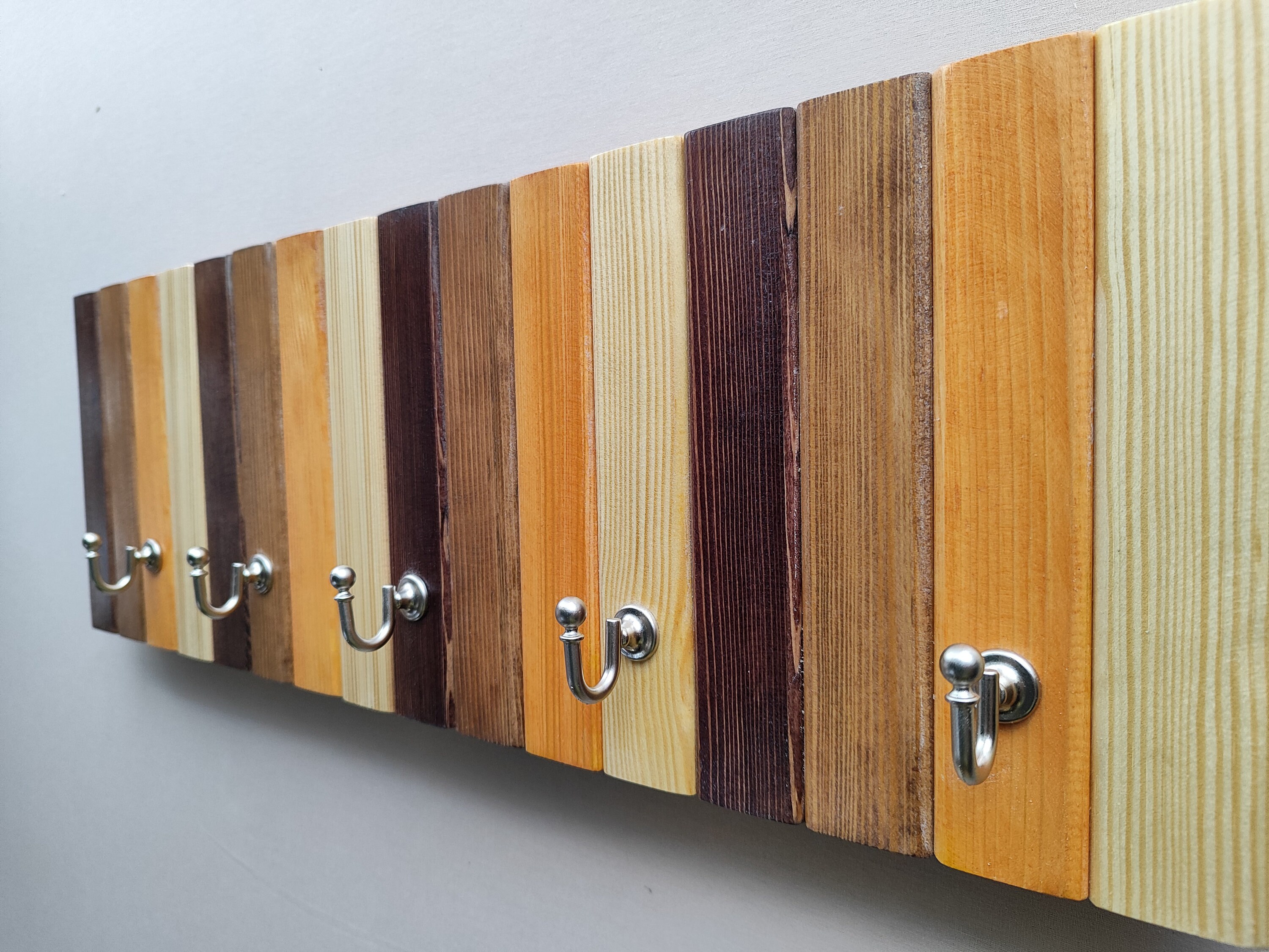 Solid Wood Wall Mounted Piano Coat Rack, Handmade Storage Rack, Wooden ...