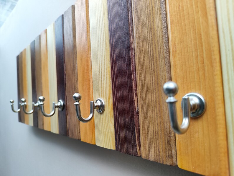 Solid Wood Wall Mounted Piano Coat Rack, Handmade Storage Rack, Wooden ...