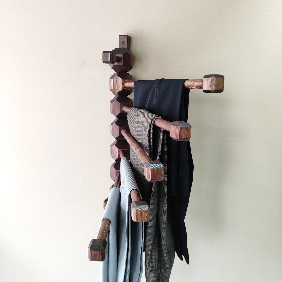 Wooden Valet Stand: Modern Suit & Trouser Hanger, Coat Hooks - Etsy