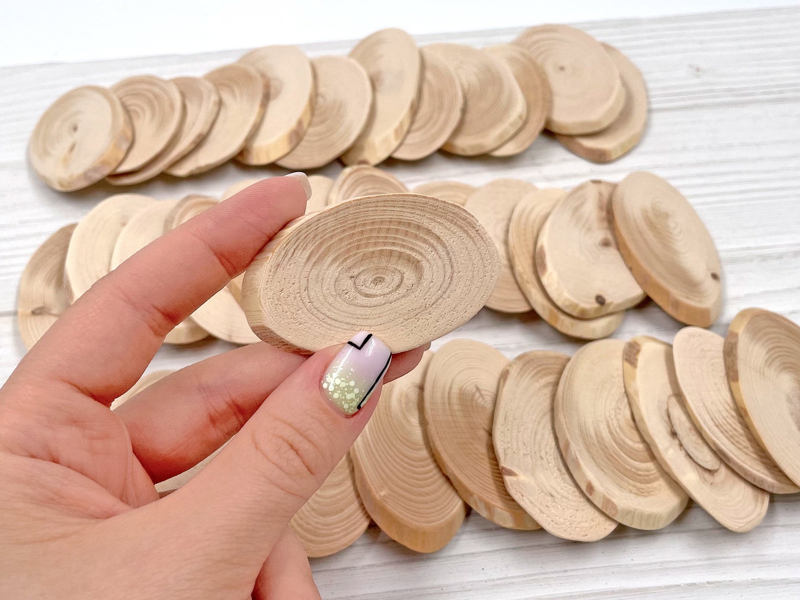 Oblique Wood Slices: Sanded Craft Blanks, 50 Pcs - Etsy