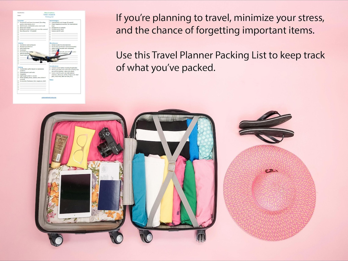 Travel Planner Packing List, Packing Checklist for Business to Leisure ...