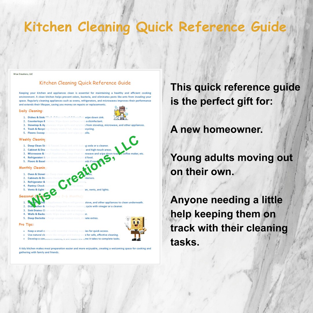 Kitchen Cleaning Guide Appliance Cleaning Checklist and Schedule ...