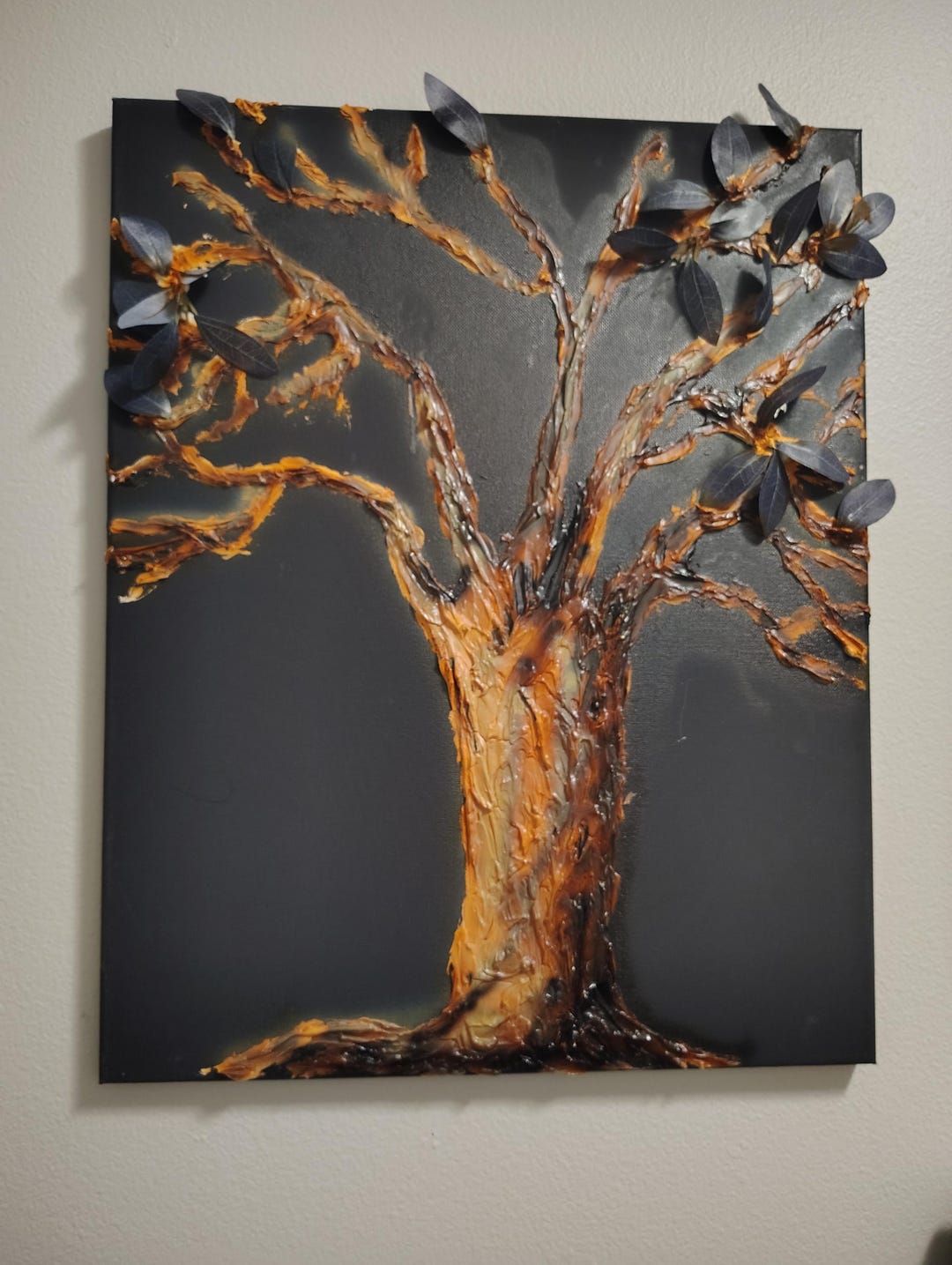 Beautiful Sculpted 3D Tree Painting - Etsy