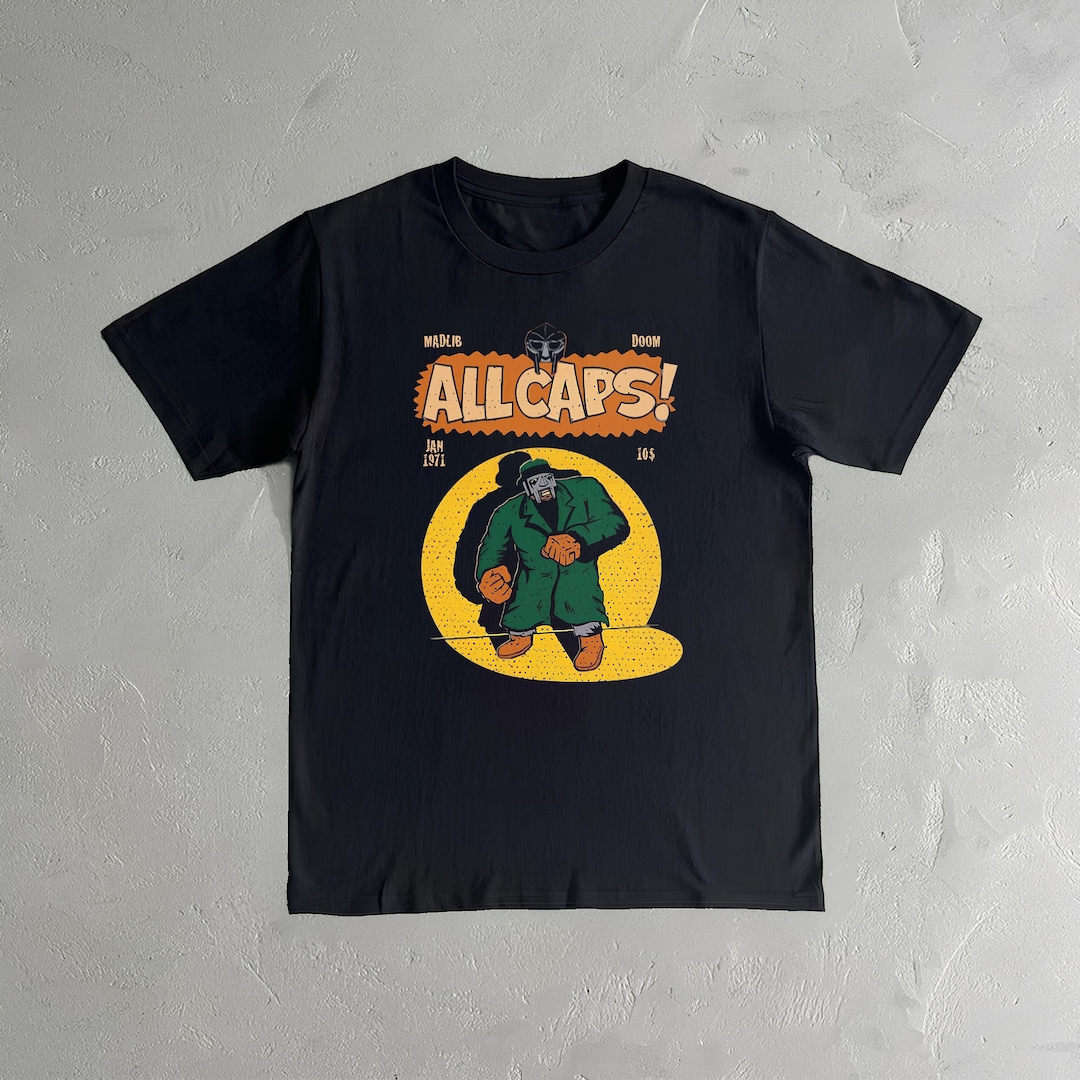 MF Doom T-shirt MF Doom All Caps Shirt Madvillain Metal Face Mf Doom ...
