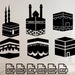 Kaaba Svg, Islamic Wall Art (6 Pcs) Cut Svg Dxf File Wall Sticker Pdf ...