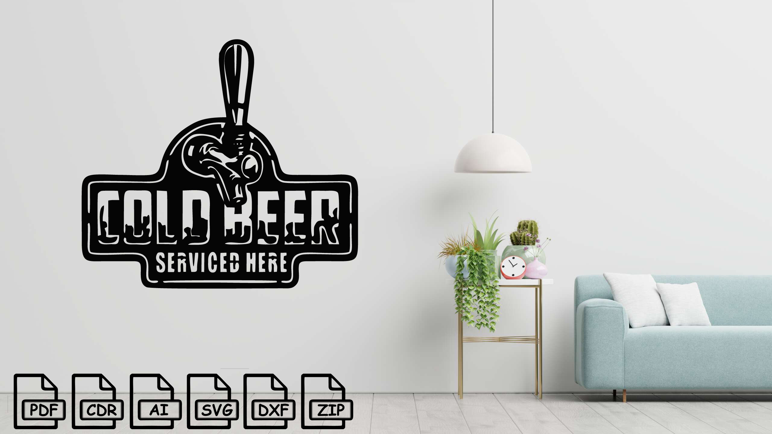 Beer (2pcs) Wall Art Cut Svg Dxf File Wall Sticker Pdf Silhouette ...