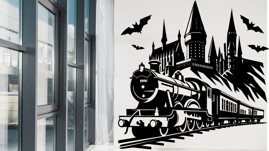 Magic Wizard Train Cut Svg Dxf File Wall Sticker Pdf Silhouette ...