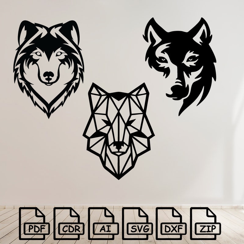 Geometric Wolf - Etsy