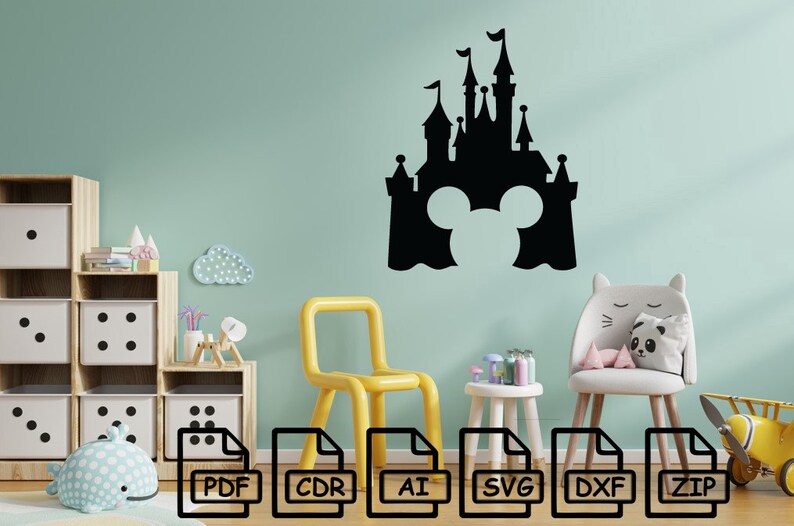Princess, Prince Castle Cut Svg Dxf File Wall Sticker Pdf Silhouette ...