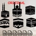 Kaaba Svg, Islamic Wall Art (6 Pcs) Cut Svg Dxf File Wall Sticker Pdf ...