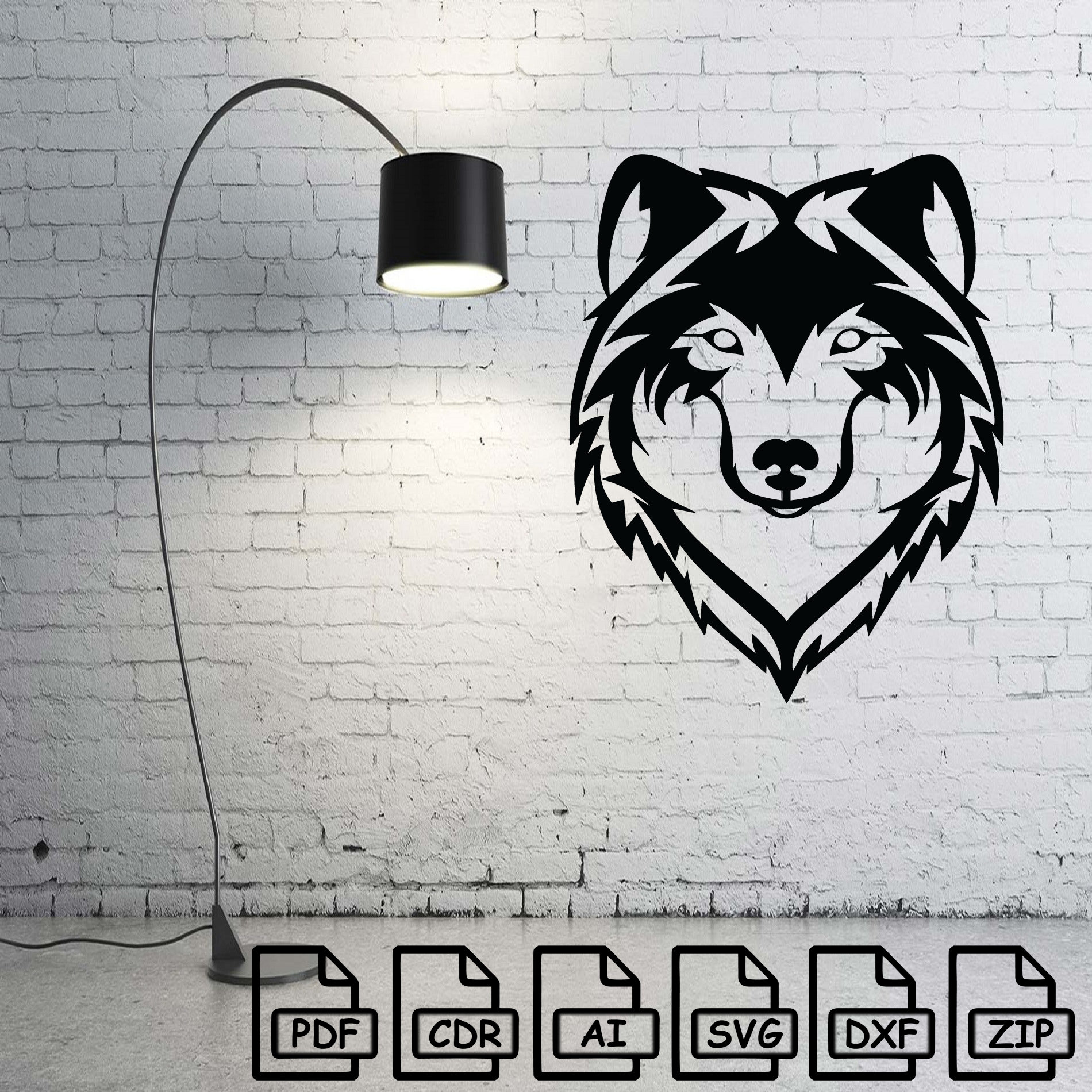 Wolf (3psc), Geometric Wolf Cut Svg Dxf File Wall Sticker Pdf ...