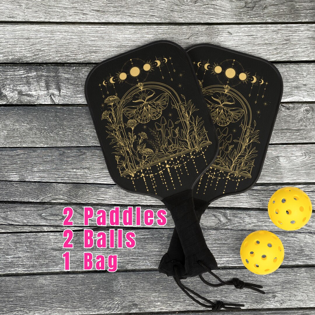 Luna Moth Pickleball Paddle Set, Moon Phase Gift for Mushroom Lover ...