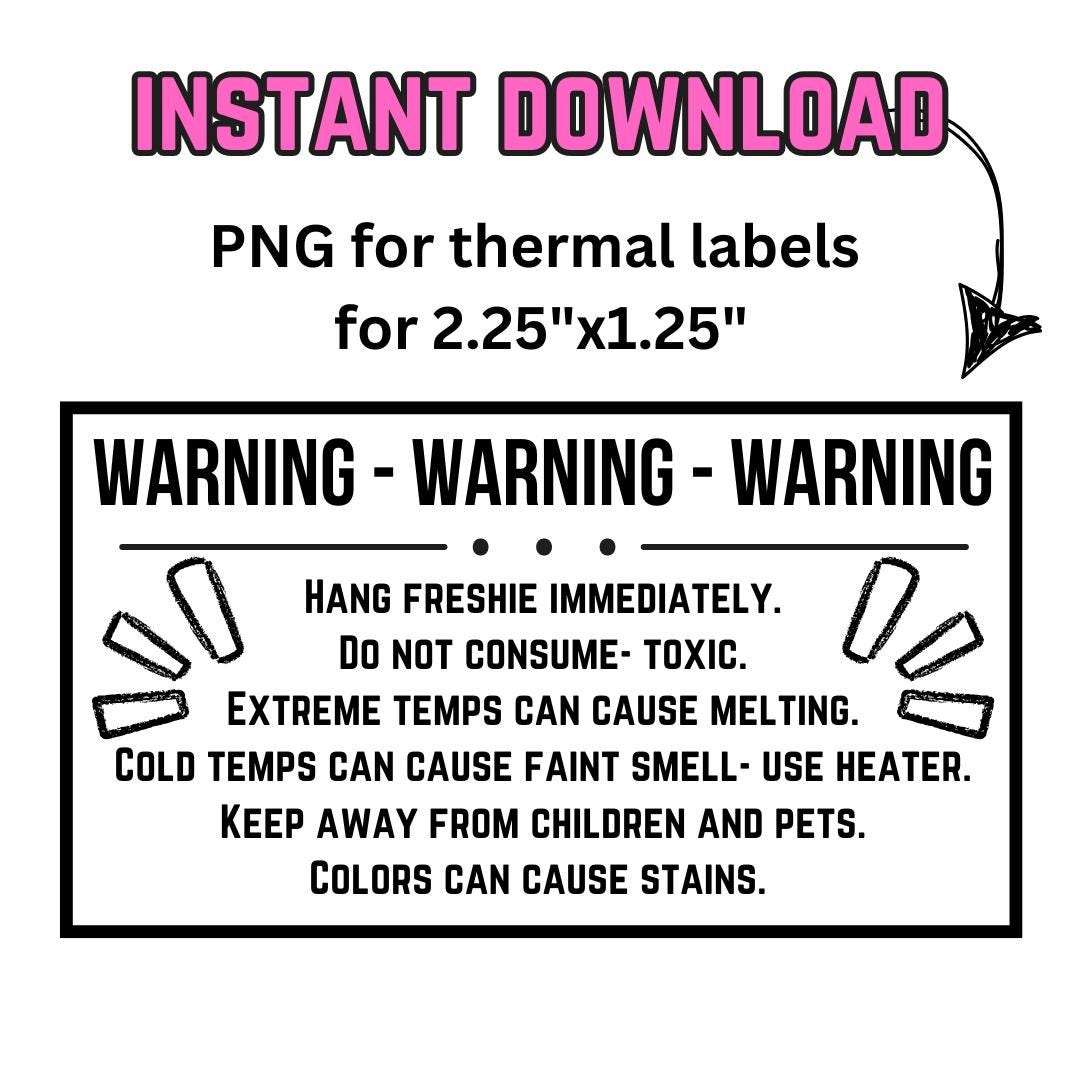 Freshie Warning Thermal Label 2.25" by 1.25" | Labels Freshie | Thermal ...