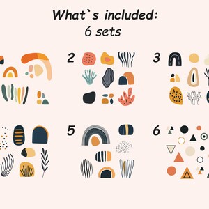 Minimalist Boho Shapes & Abstract Vector Elements: Abstract Leaves ...